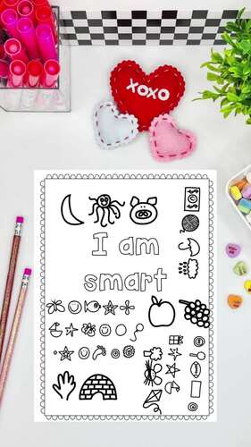 Positive Affirmations Motivational Doddle Coloring Sheets for Elementary