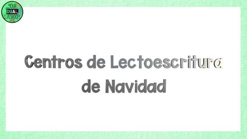 Spanish Christmas literacy centers lectoescritura centros de navidad