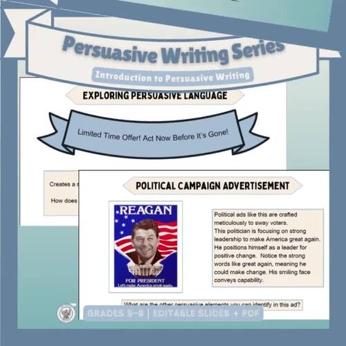 Writing Lesson 1: Introduction to Persuasive Writing Grades 5–8 ...