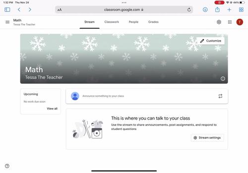 Falling Snowflakes ANIMATED GIF Google Classroom Banner Header ...