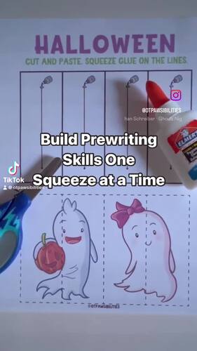 Halloween Occupational Therapy Fine Motor Cut and Paste Scissor Skills