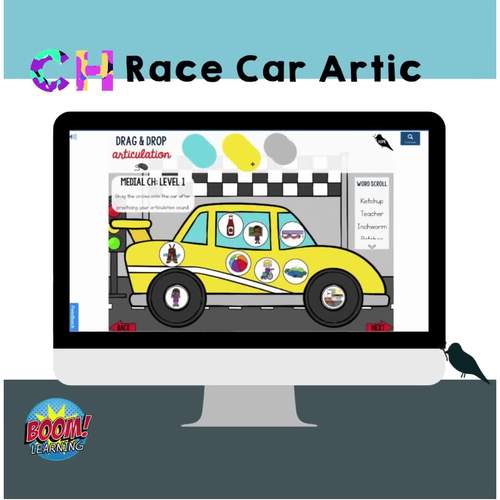 CH Race Car Boom Cards™ & Printable Dot Art or Smash Mat Articulation ...
