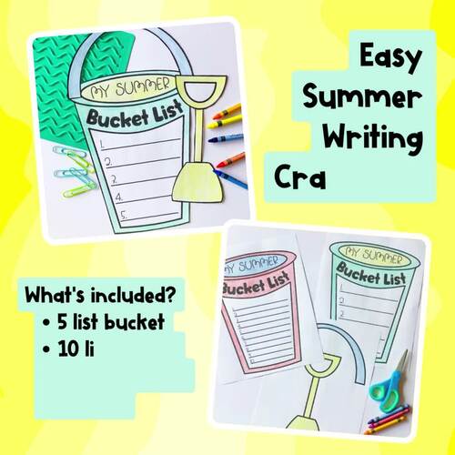 Summer Bucket List | Writing Craft by Coloring Sunshine | TPT