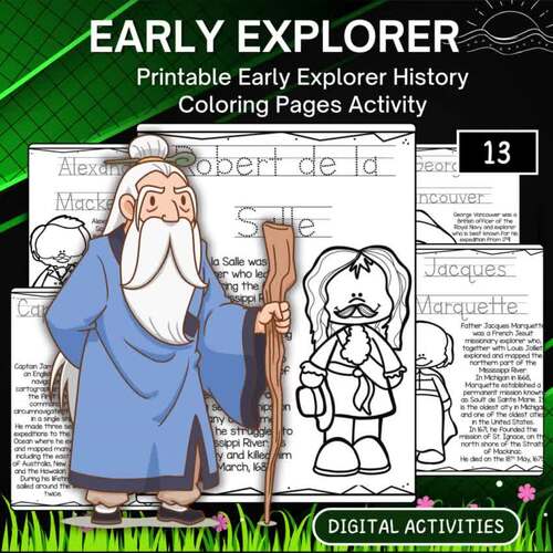 Printable Early Explorer History Coloring Pages Activity by GLD ...