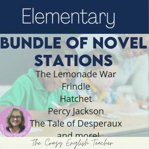 Elementary Novel Study Station Bundle: Lemonade War,Frindle,Hatchet