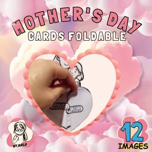 Mother’s Day Foldable Cards | Cute Mom and Child Designs | Write and ...