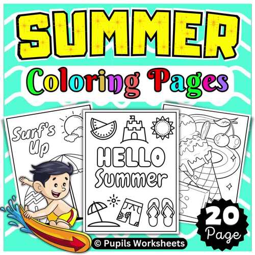 Summer Coloring Pages for Kids I Fun Summer Theme Coloring Sheets