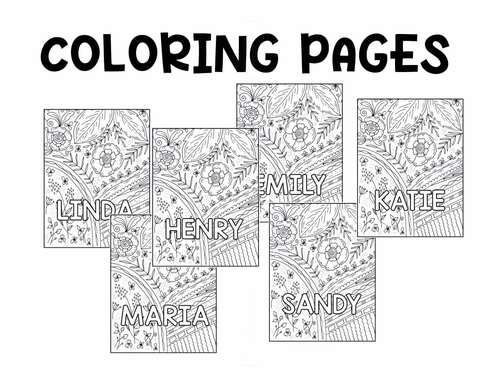 Personalized Floral Name Coloring Pages, Floral Coloring Worksheets for ...