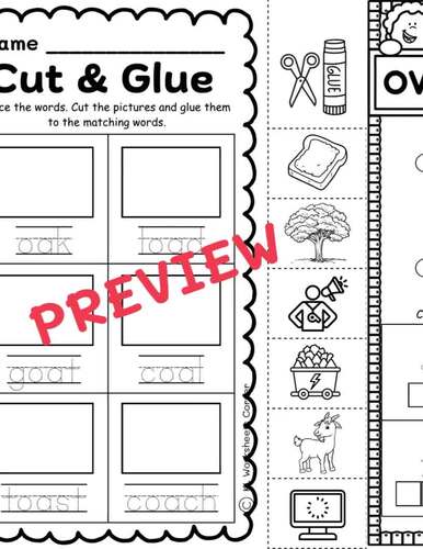 Long O Vowel Teams Worksheets & Posters-oa ow oe-Phonics Activities