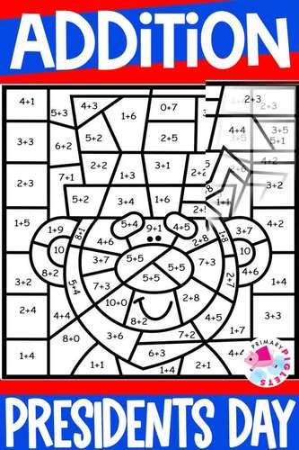 Presidents Day Color by Number Code Addition to 10 & 20 Coloring Sheets ...