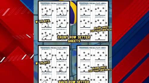 Volleyball Free Ball Play Sheets + Setter Diagram Guide | Printable PDF ...