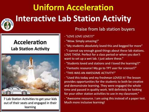Uniform Acceleration Lab Station Activity | 7 Hands-on Activities | Motion