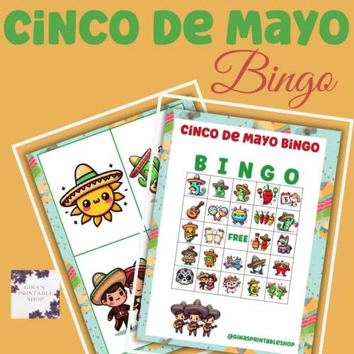 Cinco De Mayo Bingo Activity by GinasPrintableShop | TPT