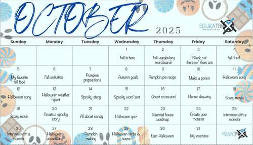 Halloween ESL/EFL October Advent Calendar 2025 - 31 FUN ACTIVITIES!