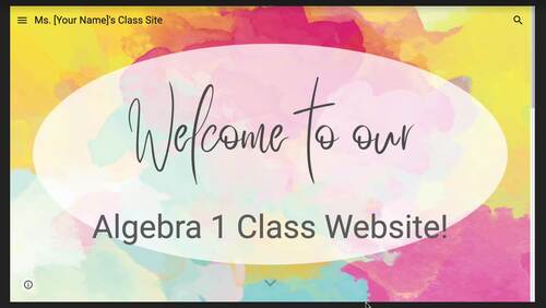 Custom Class Website Template for Google Sites! by The Musical Math Teacher