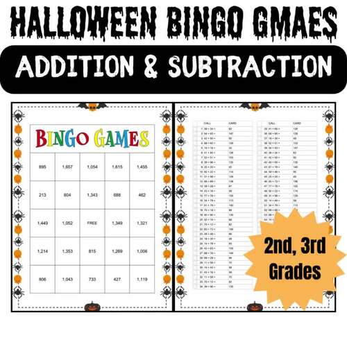 Halloween Math Bingo | Addition Game with Answer Key | TPT