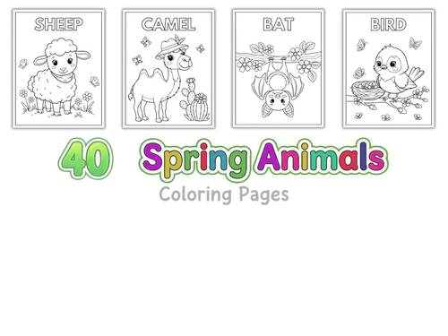 Spring Break Animals Fun Coloring Pages | Spring Early Finisher Sheets ...