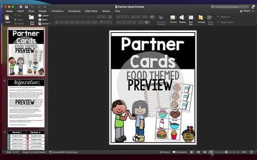 Partner Cards - Picking Partners - Pairing Students by Nuts about Primary
