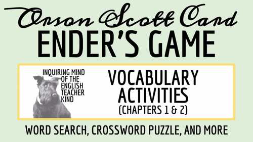 Ender's Game Chapters 1 and 2 Vocabulary Games for High School | TPT