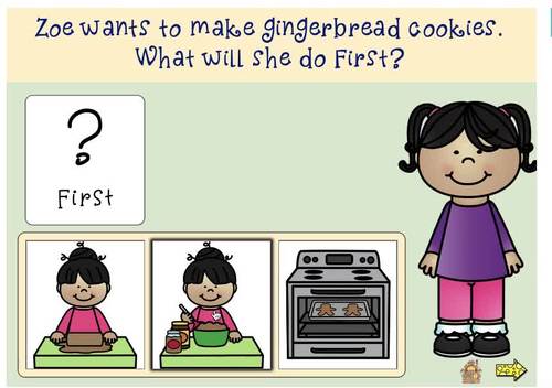 Making Gingerbread Cookie Sequence - BOOM Cards by Speech Rocks