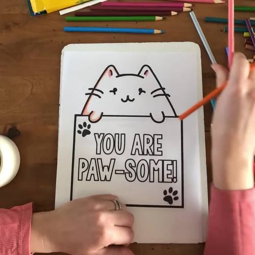 Valentine's Day Card: "You Are PAW-SOME" by Girlfriends' Guide to Teaching