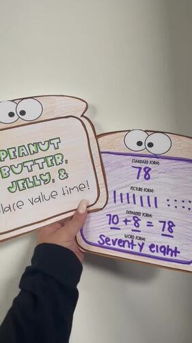 Peanut Butter and Jelly Math Place Value Craft by The Teaching Diva Corner
