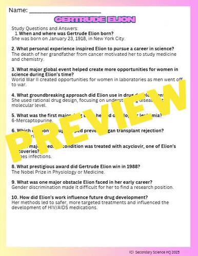 Gertrude B.Elion Study Guide & Review | Women in Science | Famous ...