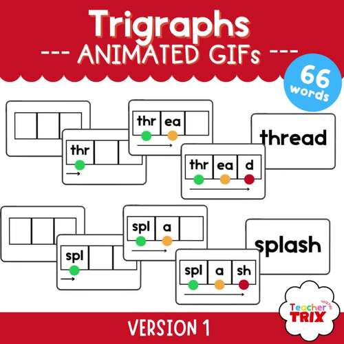 Trigraphs Animated GIFs | Phonics Science of Reading Aligned (Version 1)