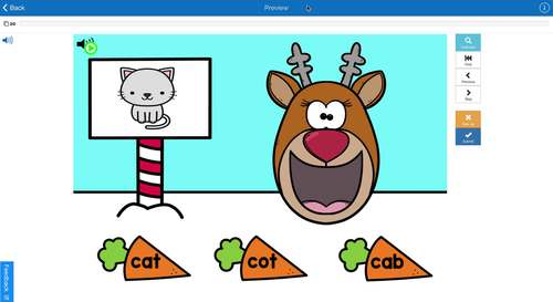 Feed the Reindeer CVC Words Boom Cards™ by Kindergarten is Sweet
