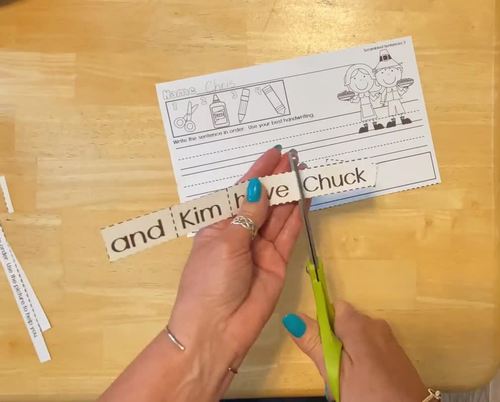 Scrambled Sentences Cut & Paste Writing Activity/Thanksgiving Literacy ...