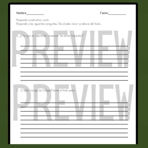 Spanish Reading Comprehension- New Items Type- Lectura Informativa