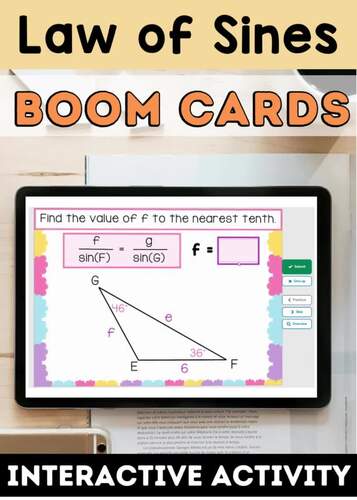 Law of Sines Practice | Solve Non-Right Triangles | Boom Cards™ | TPT