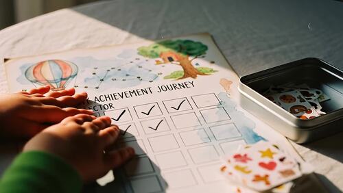 Whimsical Watercolor Kids Reward Chart – Motivation Tracker for Children