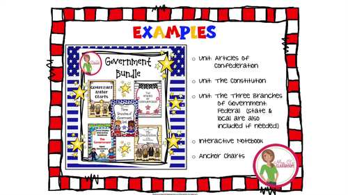 GOVERNMENT BUNDLE - Articles of Confederation, Constitution, Three Branches
