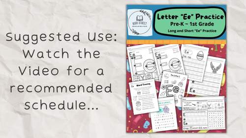 Letter "Ee" Practice (8 Practice Worksheets) by High Street Scholar ...