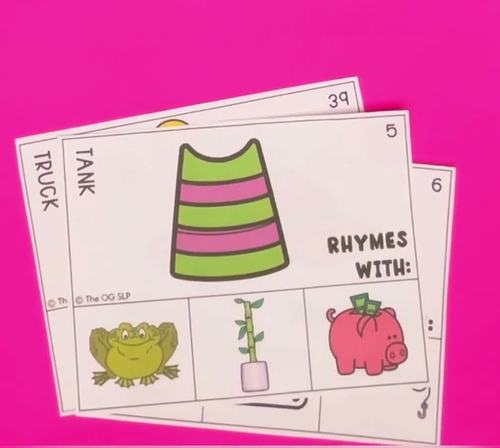 Summer Rhyming Words Task Cards - Summer Phonological Awareness Activity
