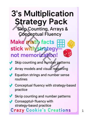 3s Multiplication Strategy Pack |Grade 3 Facts Practice & Strategy ...