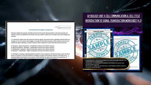 AP Biology UNIT 4 Cell Communication 4.2 Signal Transduction Worksheet