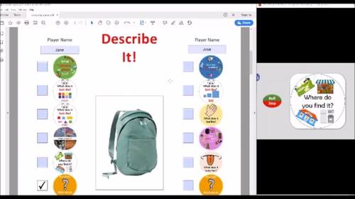 Digital Describing Dice and Game-For Distance or In person learning ...