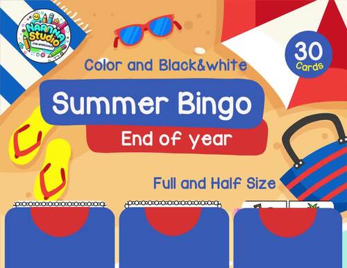 Summer BINGO game 30 Different Bingo Cards - End of Year Activities