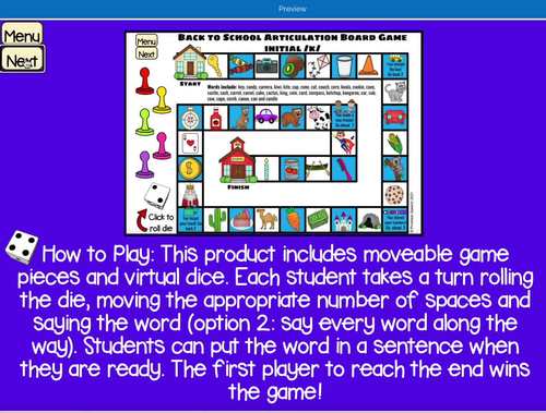 Back to School Articulation Sound Loaded Board Games Bundle Speech ...