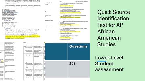 AP African American Studies Lower-Level Assessment Units 1-4 | TPT