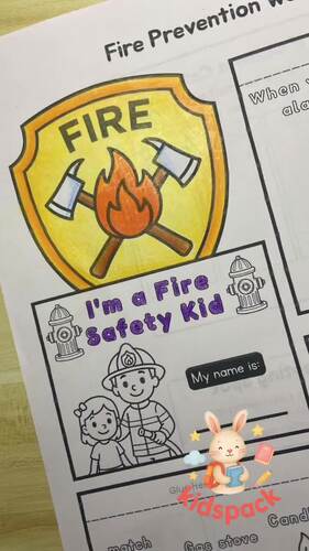 Fire Safety Mega Bundle | Hat Craft + Flipbook + Canva Slides & Worksheets