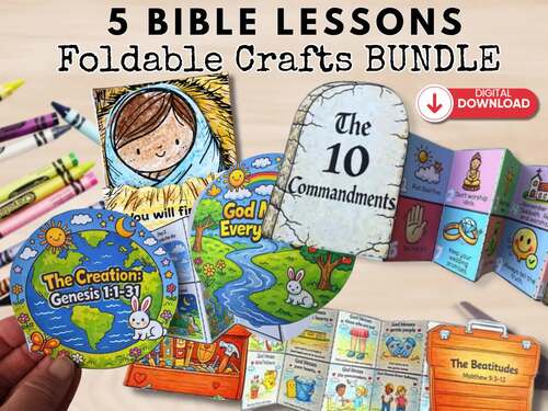 Bible Crafts Bundle Foldable Activities, Bible Lessons by Classroom ...