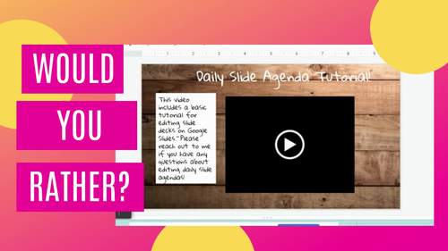 Would You Rather Questions & Daily Slide Agenda Bundle | Back to School ...