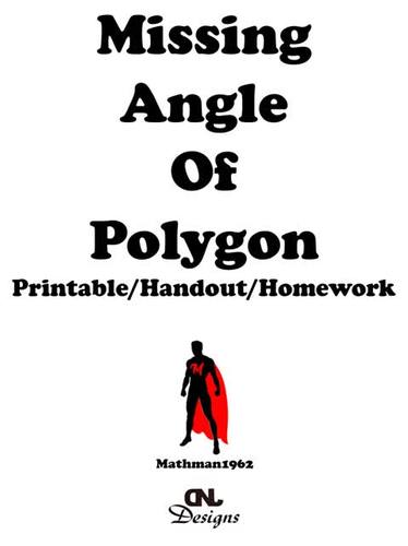 Missing Angle of a Polygon Printable/Handout/Homework | TPT