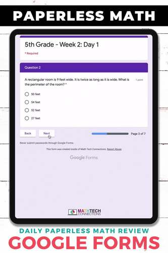 5th Grade Math Spiral Review - 1st Quarter - Distance Learning Math