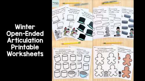 Winter Articulation Open-Ended Worksheets for Speech Therapy by Sarah C ...