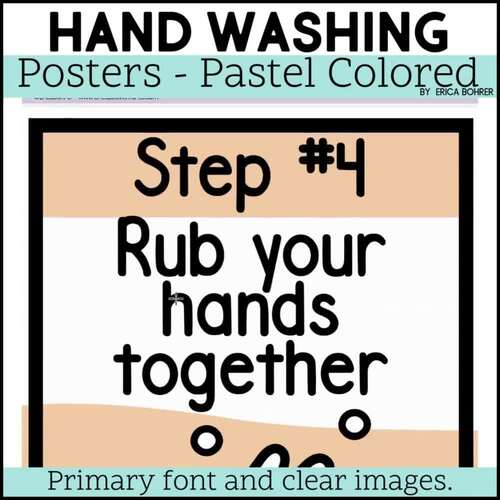 Pastel Hand Washing Posters | Pastel Wash Your Hands Posters for Kids