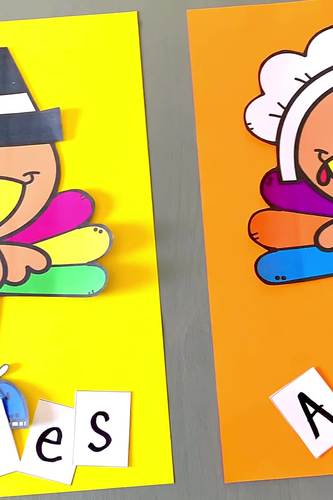 Turkey Pilgrim Name Craft for Pre-K & Kindergarten by Create 25 Printables